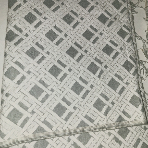 Vintage | Other | Vintage Fabric Grey White Criss Cross Fabric | Poshmark